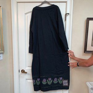 Blue Fish | Dresses | Blue Fish Long Black Dress With Flower Detail ...
